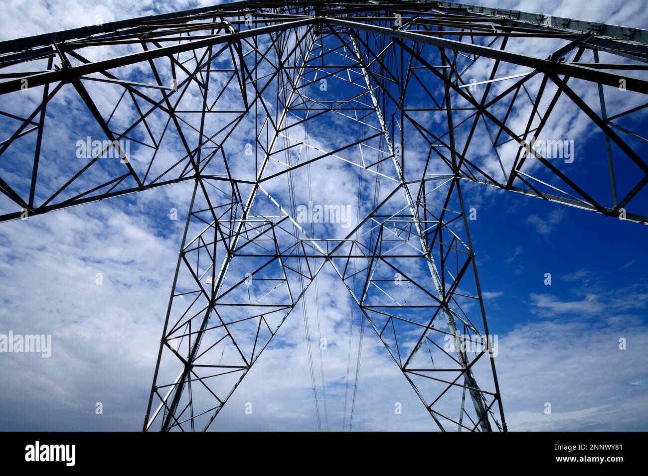 High voltage electric tower line Stock Photo - Alamy