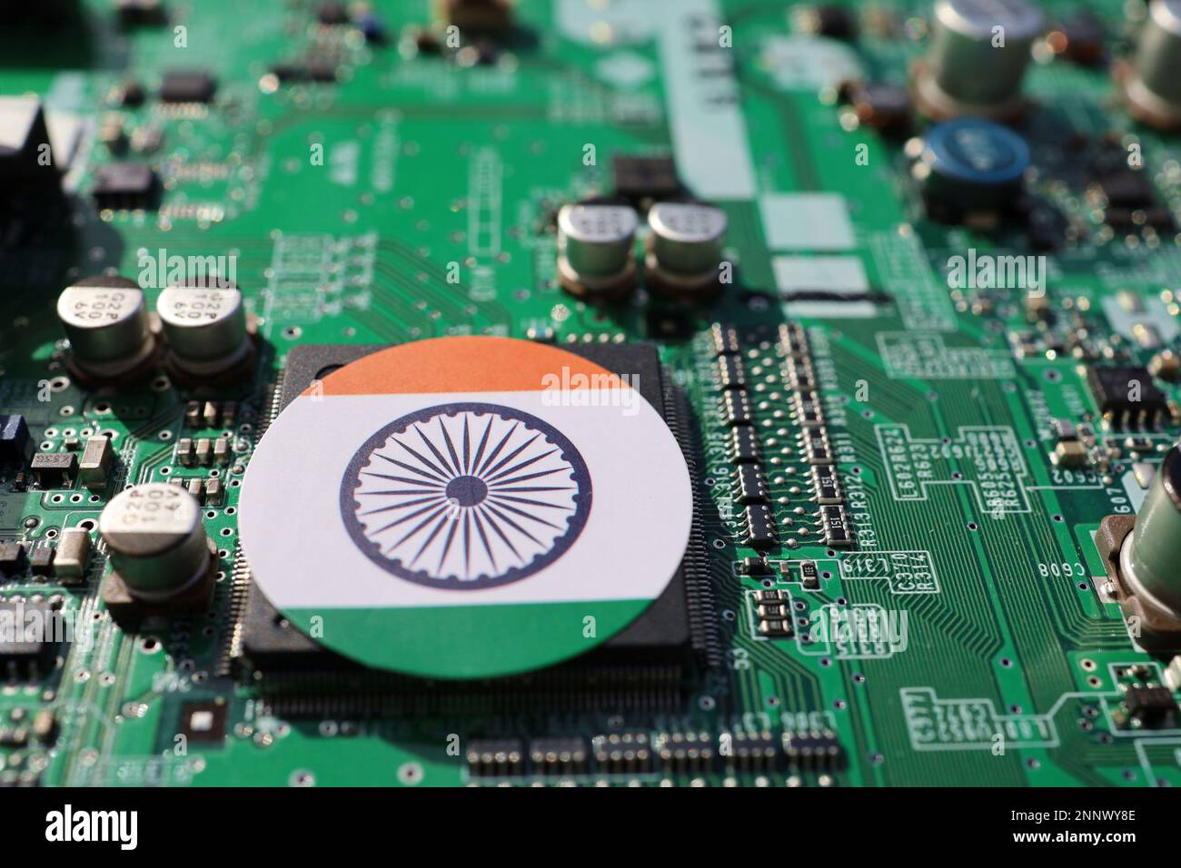 Semiconductor printed circuit board. Concept: India's semiconductor ...