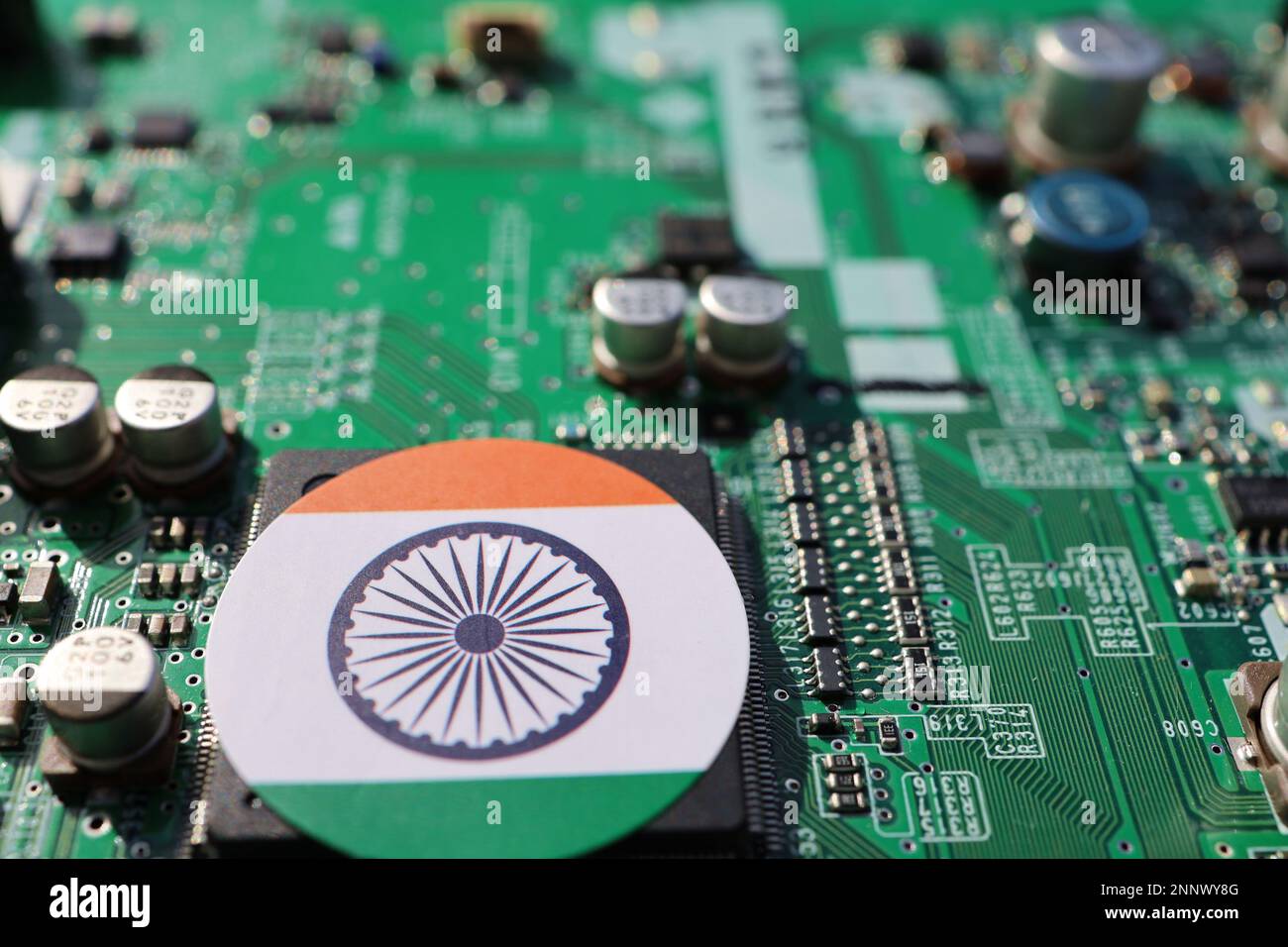 Semiconductor printed circuit board. Concept: India's semiconductor ...