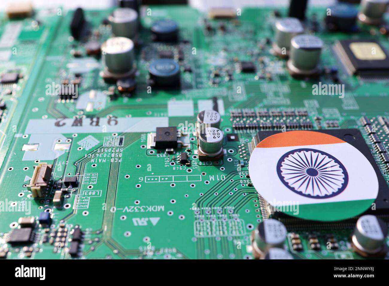Semiconductor printed circuit board. Concept: India's semiconductor ...