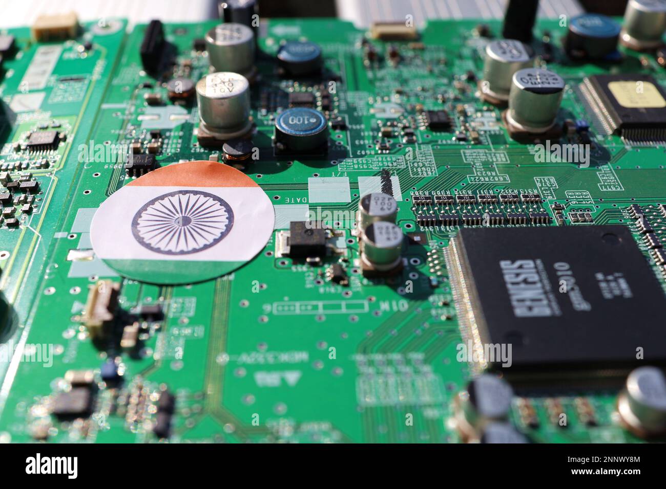 Semiconductor printed circuit board. Concept: India's semiconductor ...