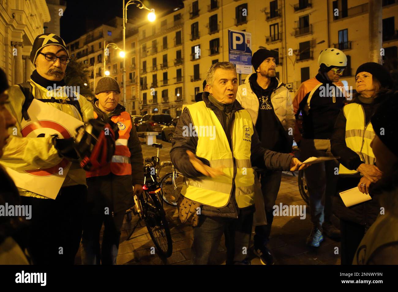 A flash mob silence and awareness towards car drivers. Members of the ...