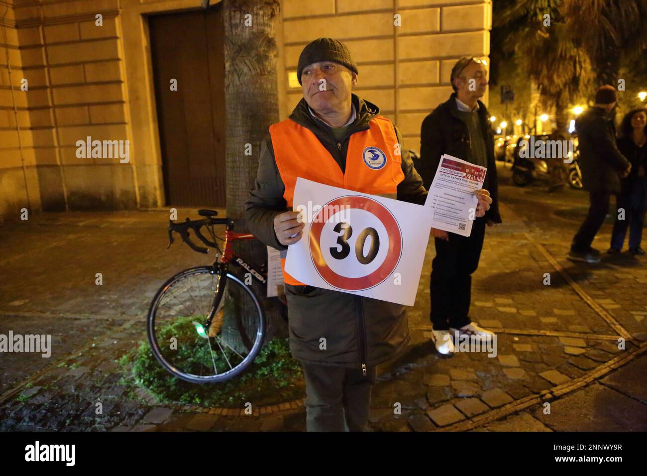 A flash mob silence and awareness towards car drivers. Members of the ...