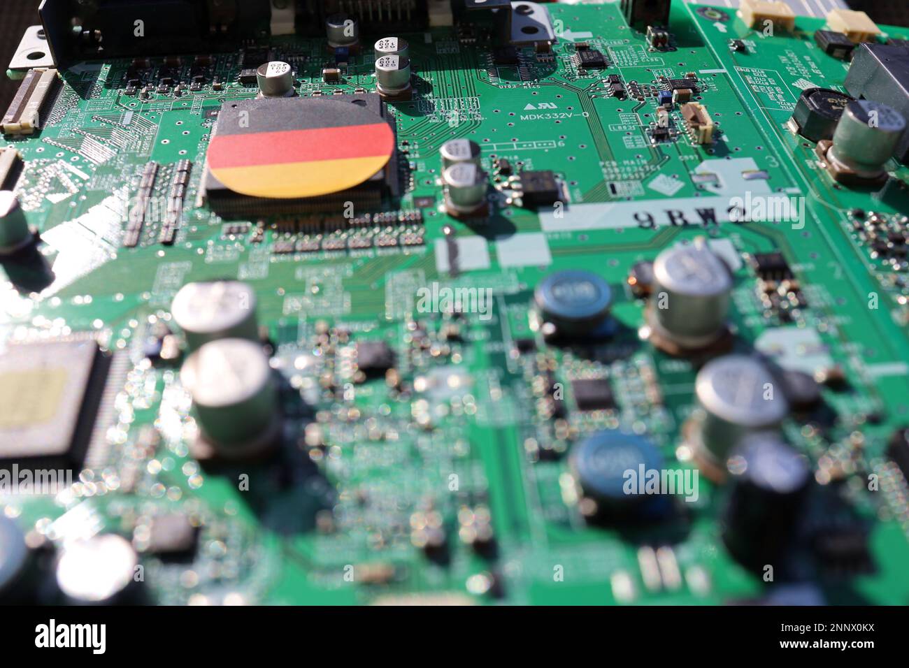 Semiconductor printed circuit board. Concept: German semiconductor ...