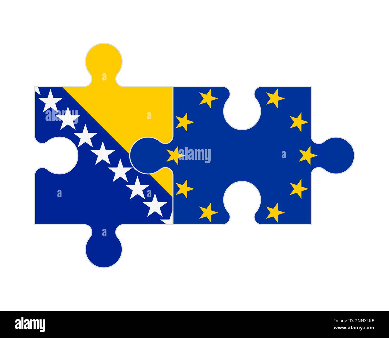 Connected puzzle of flags of Bosnia and Herzegovina and European Union ...