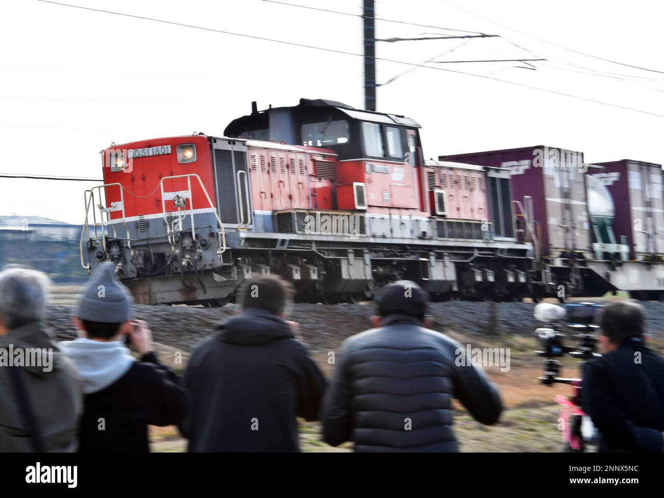 The Class DD51 is running in Aisai, Aichi Prefecture on Feb. 13, 2021. The locomotive, B-2-B ...