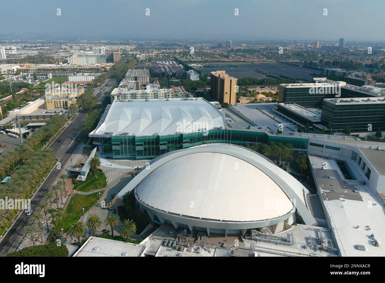 An aerial view of the Anaheim Convention Center Arena, Wednesday, Feb ...