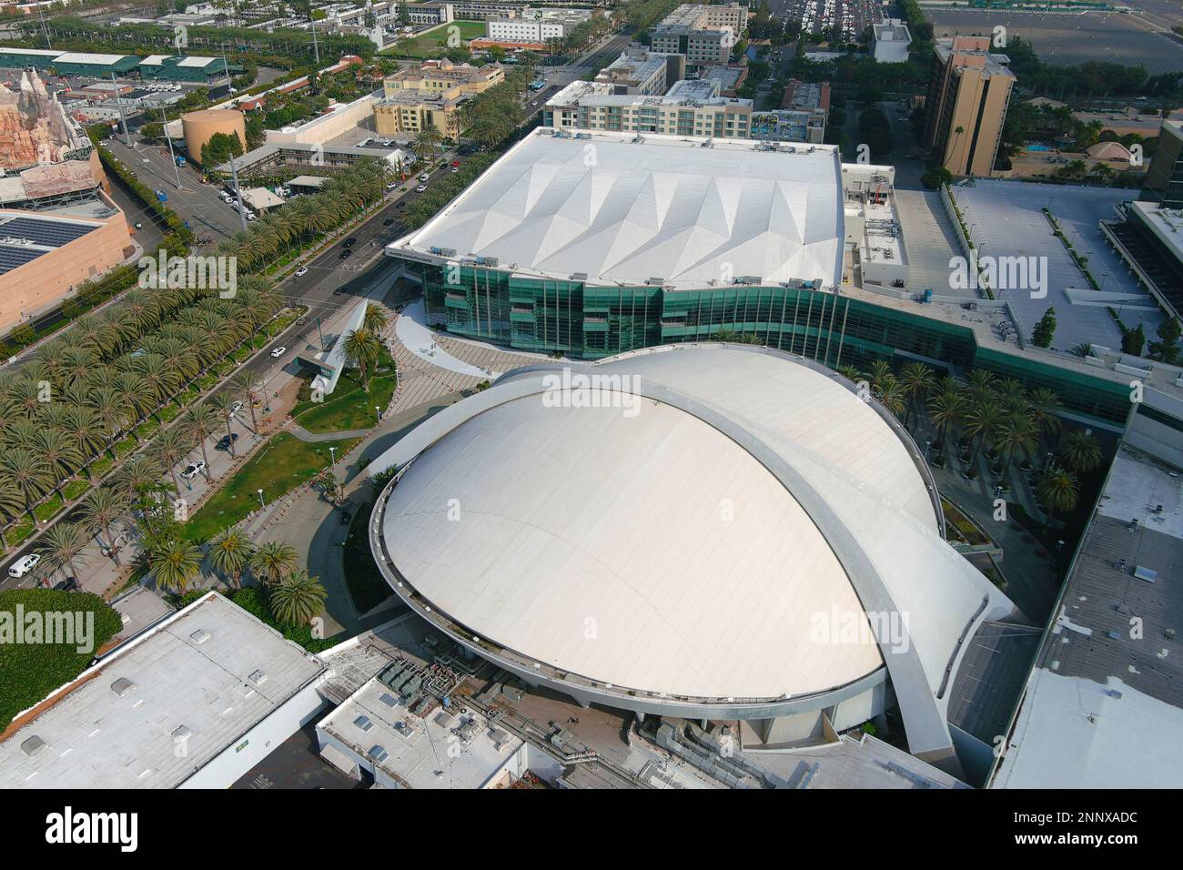 An aerial view of the Anaheim Convention Center Arena, Wednesday, Feb ...