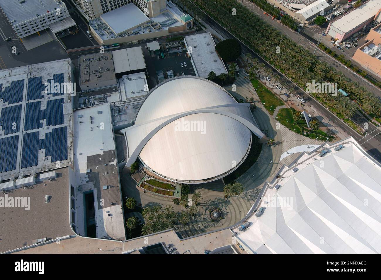 An aerial view of the Anaheim Convention Center Arena, Wednesday, Feb ...