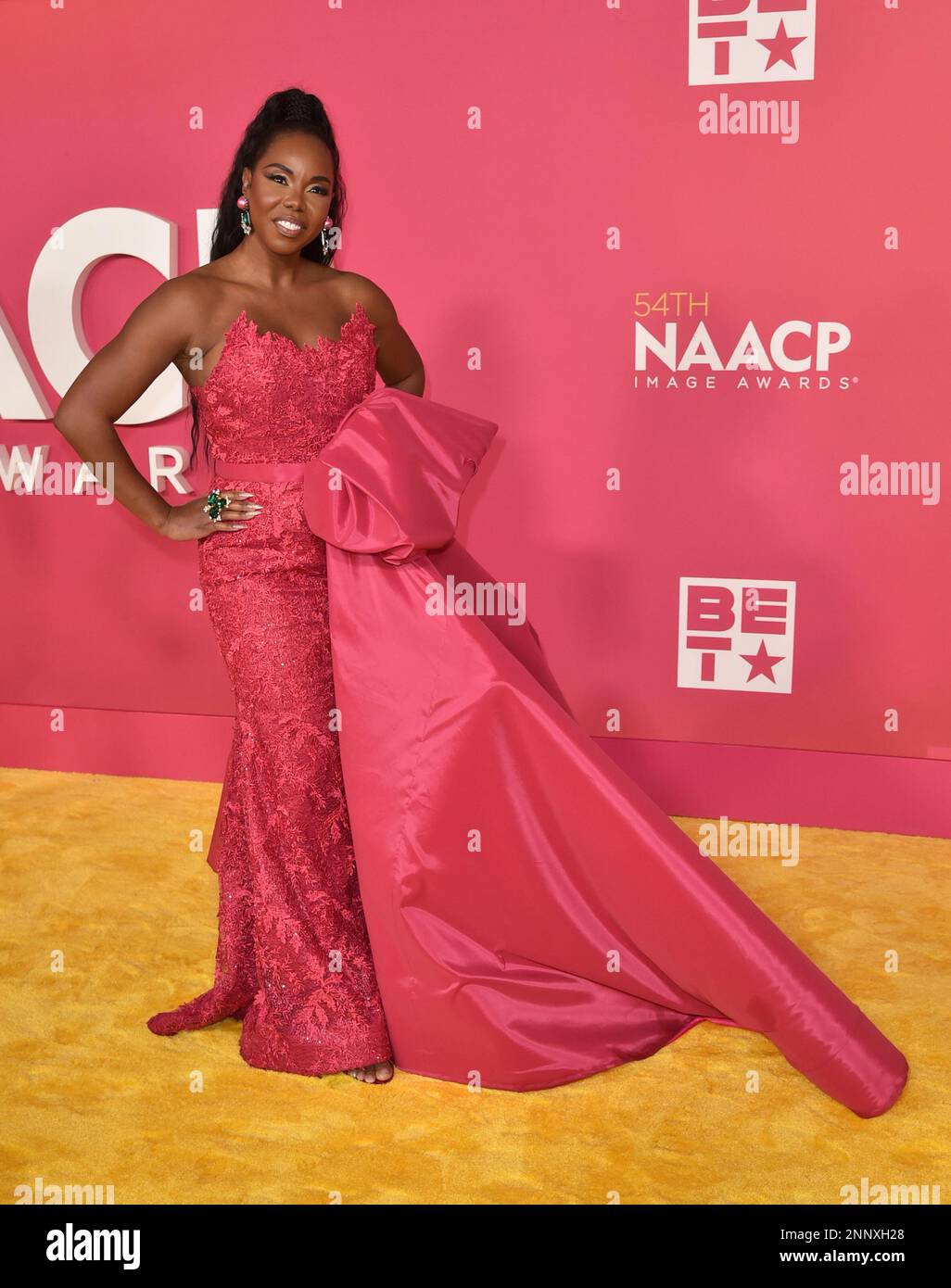 Erica Cobb arrives at the 54th NAACP Image Awards on Saturday, Feb. 25 ...