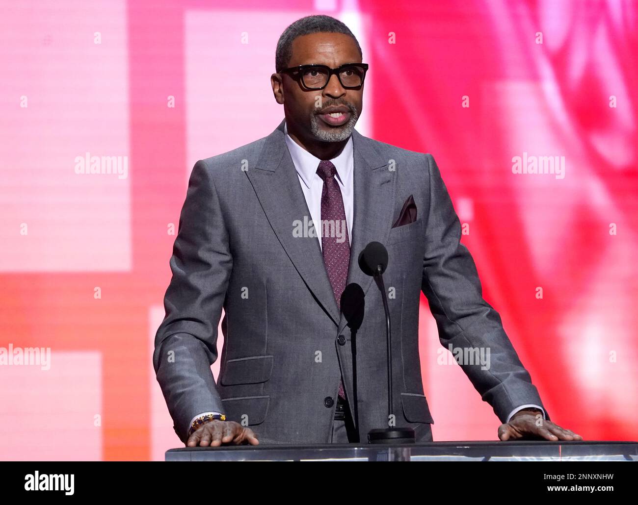 Derrick Johnson, CEO and President of the NAACP, presents the president ...