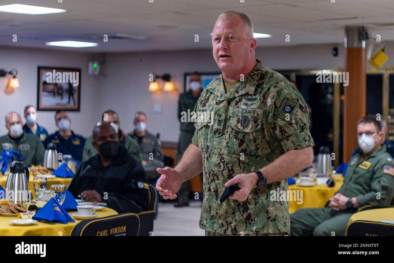In this Feb. 8, 2021, photo, Fleet Master Chief Jim Honea, Fleet Master ...