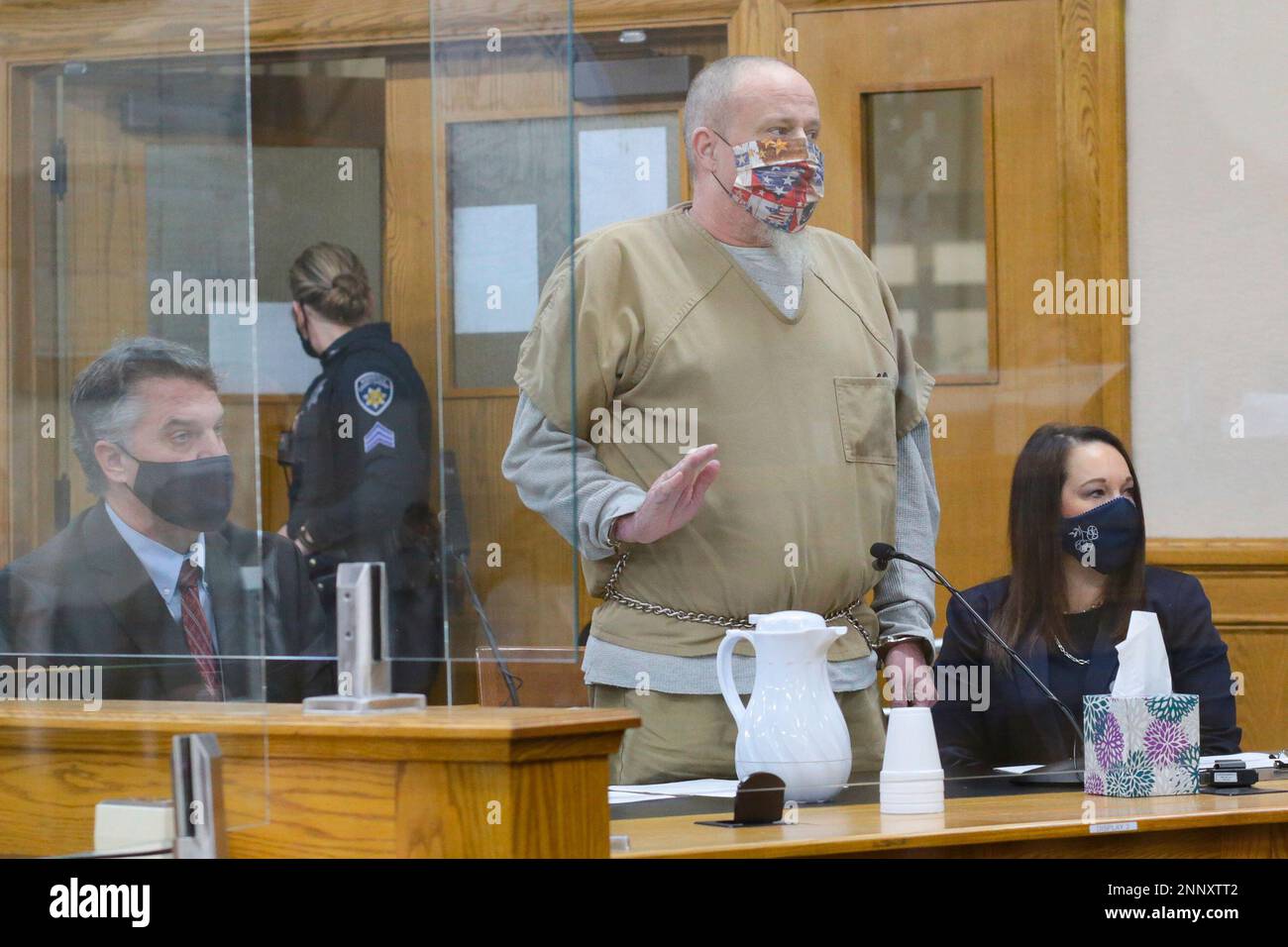Brian Dripps is sworn in during his plea hearing at the Bonneville ...