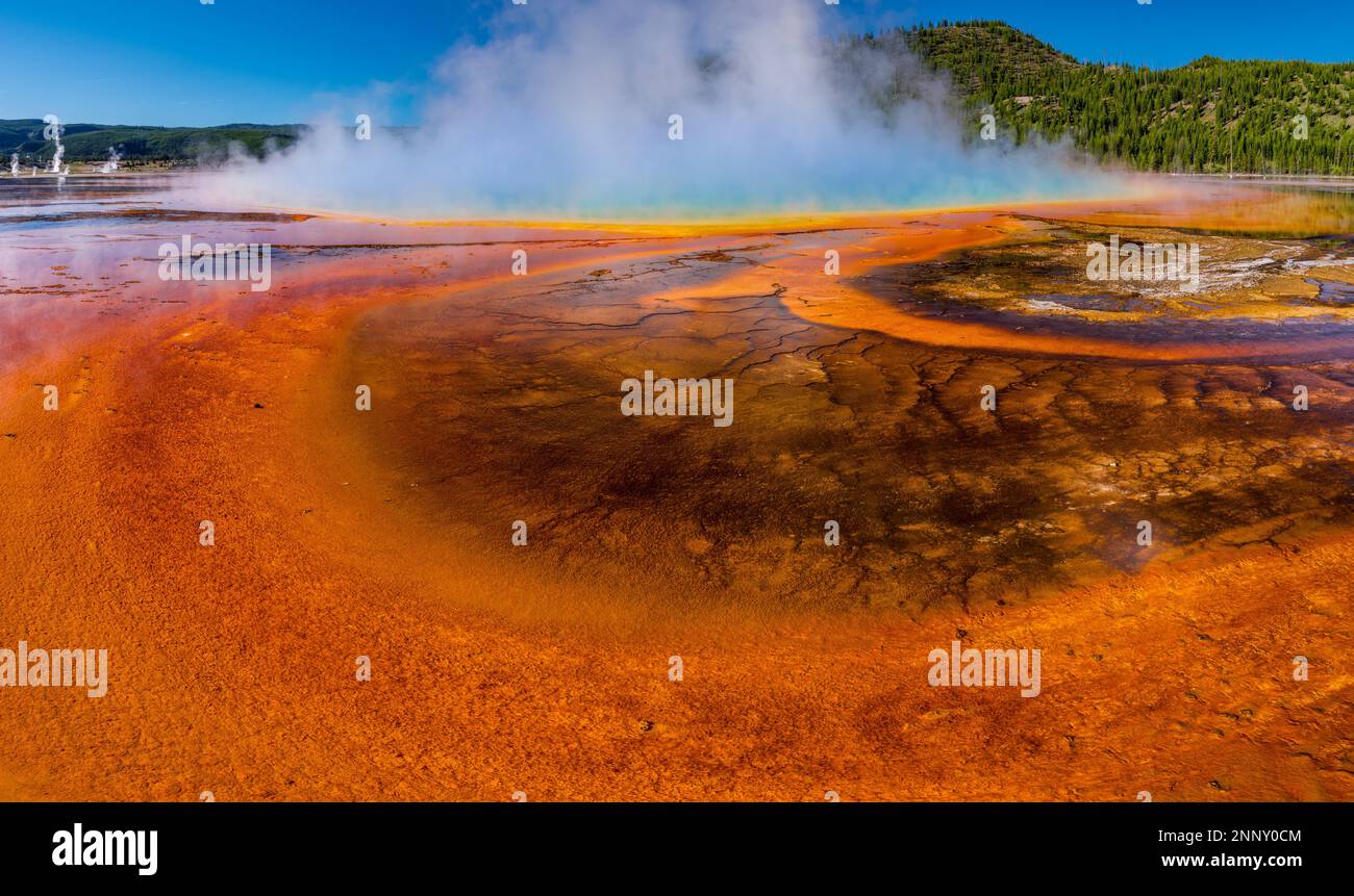 Grand Prismatic Spring, Middle Geyser Basin, Yellowstone National Park, UNESCO World Heritage ...