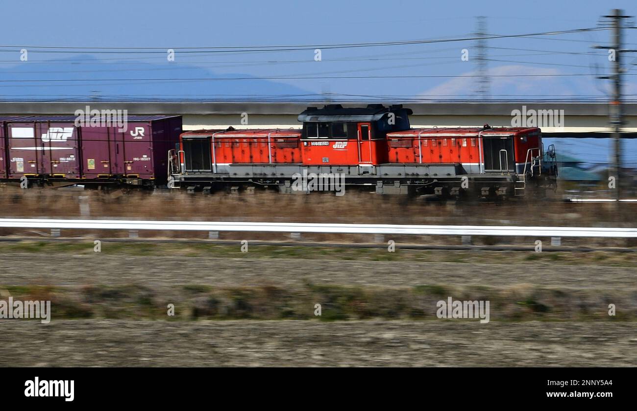 The Class DD51 is running in Aisai, Aichi Prefecture on Feb. 6, 2021 ...