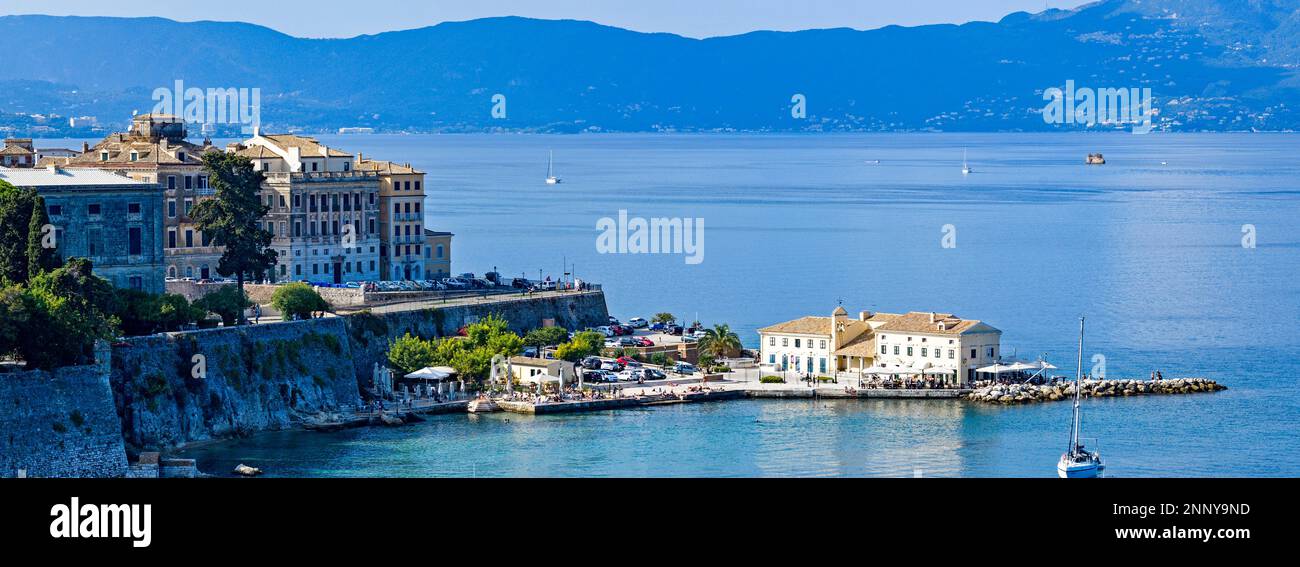 Old town waterfront, Corfu, Ionian Islands, Greece Stock Photo - Alamy
