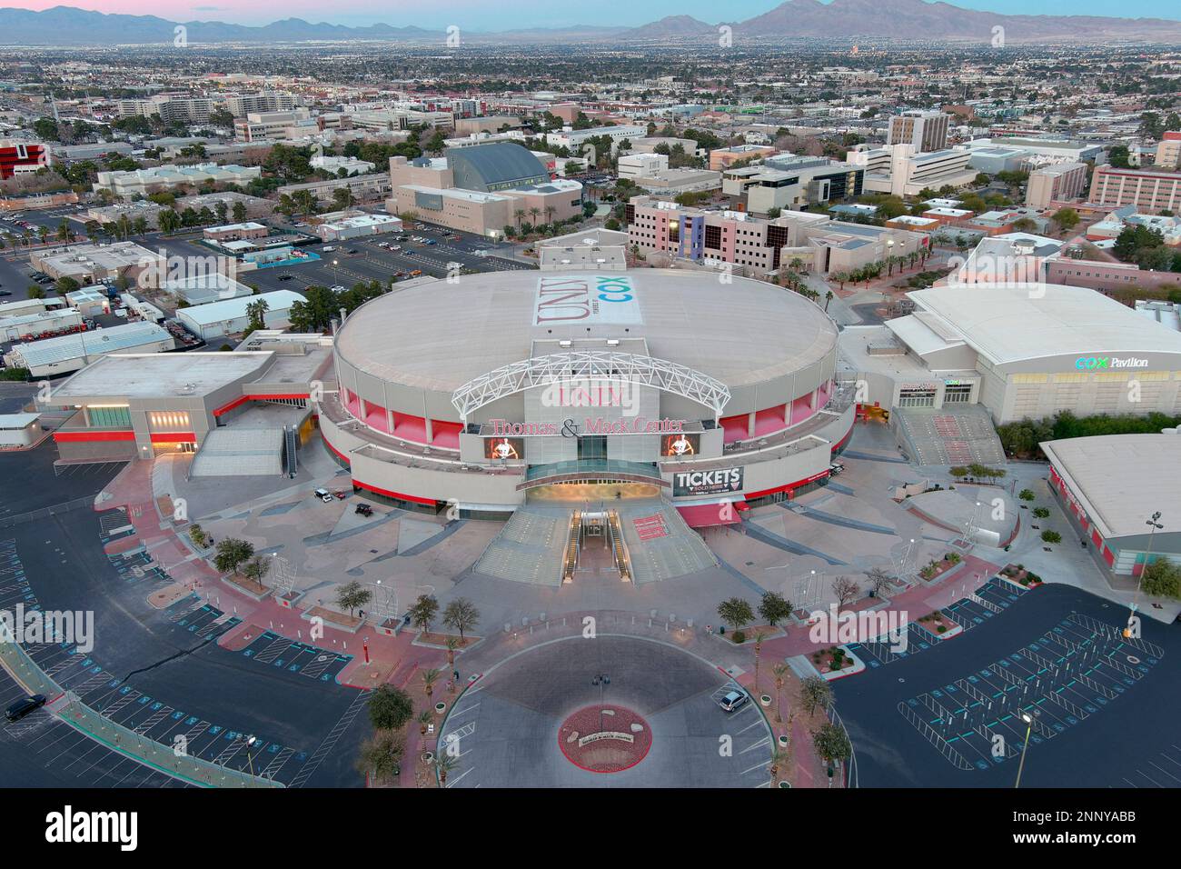 An aerial view of the Thomas & Mack Center of the University of Nevada ...