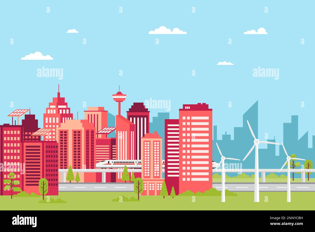 Smart city illustration hi-res stock photography and images - Alamy