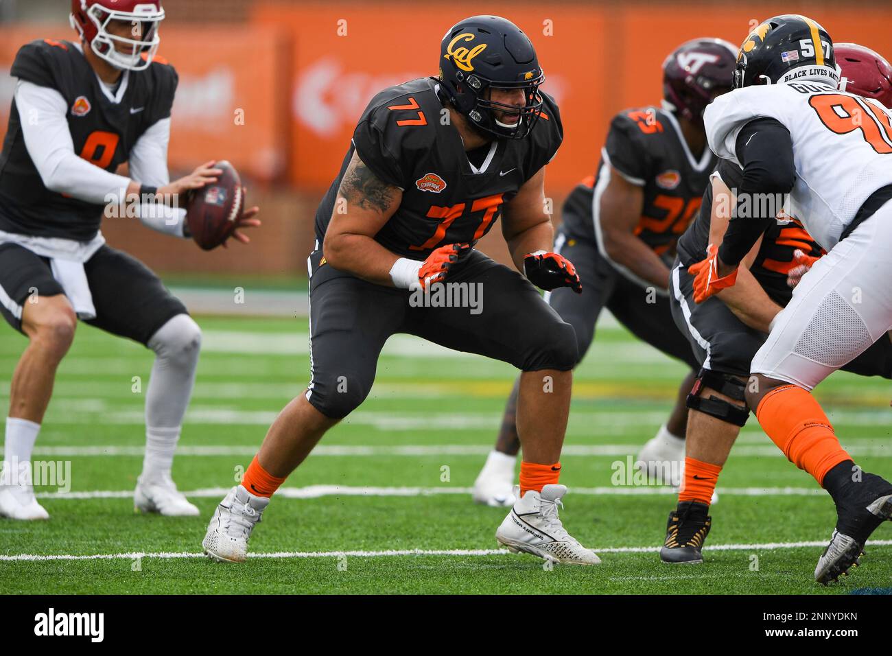 California offensive lineman Jake Curhan during the NCAA Senior Bowl ...