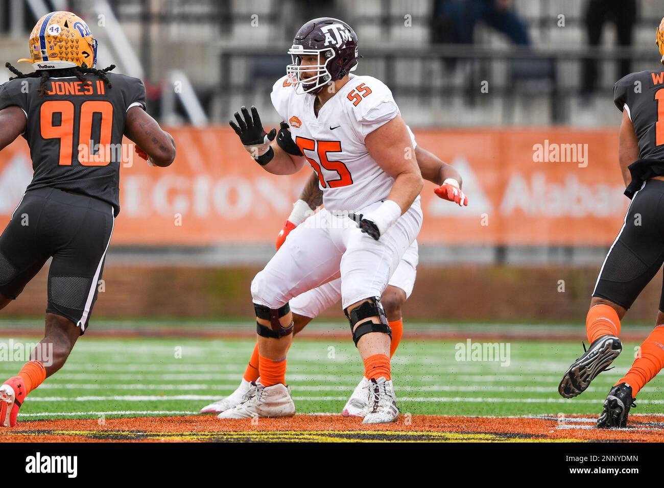 Texas A&M offensive lineman Carson Green during the NCAA Senior Bowl ...