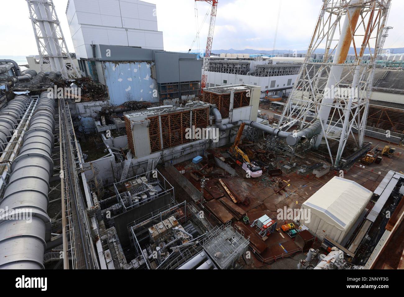 A photo shows a tsunami-hit reactor 4 of Fukushima No. 1 Nuclear Power ...