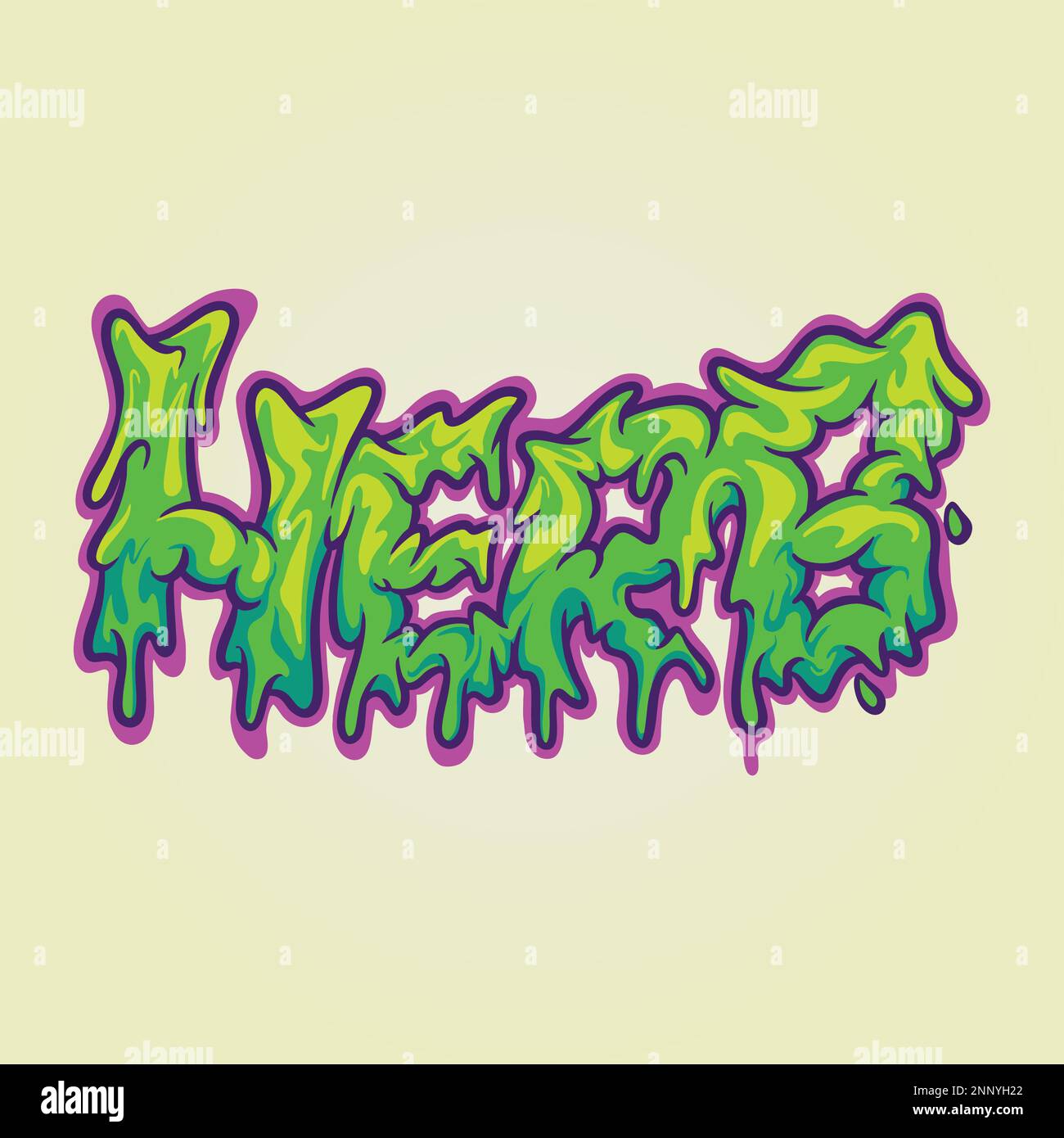 Herb weed melted font hand lettering word illustrations vector for your ...