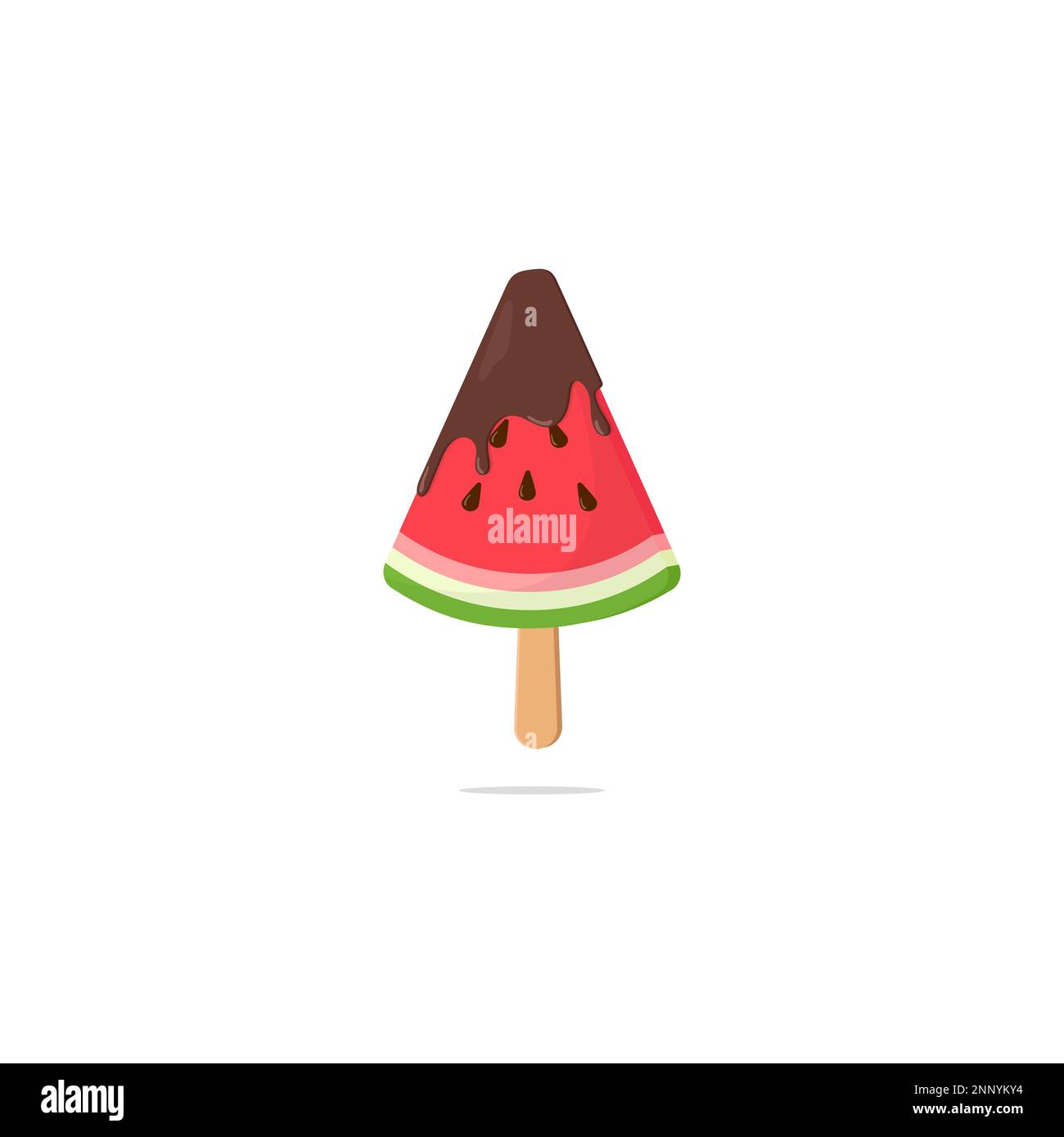 watermelon ice cream sticks with melted chocolate vector design ...