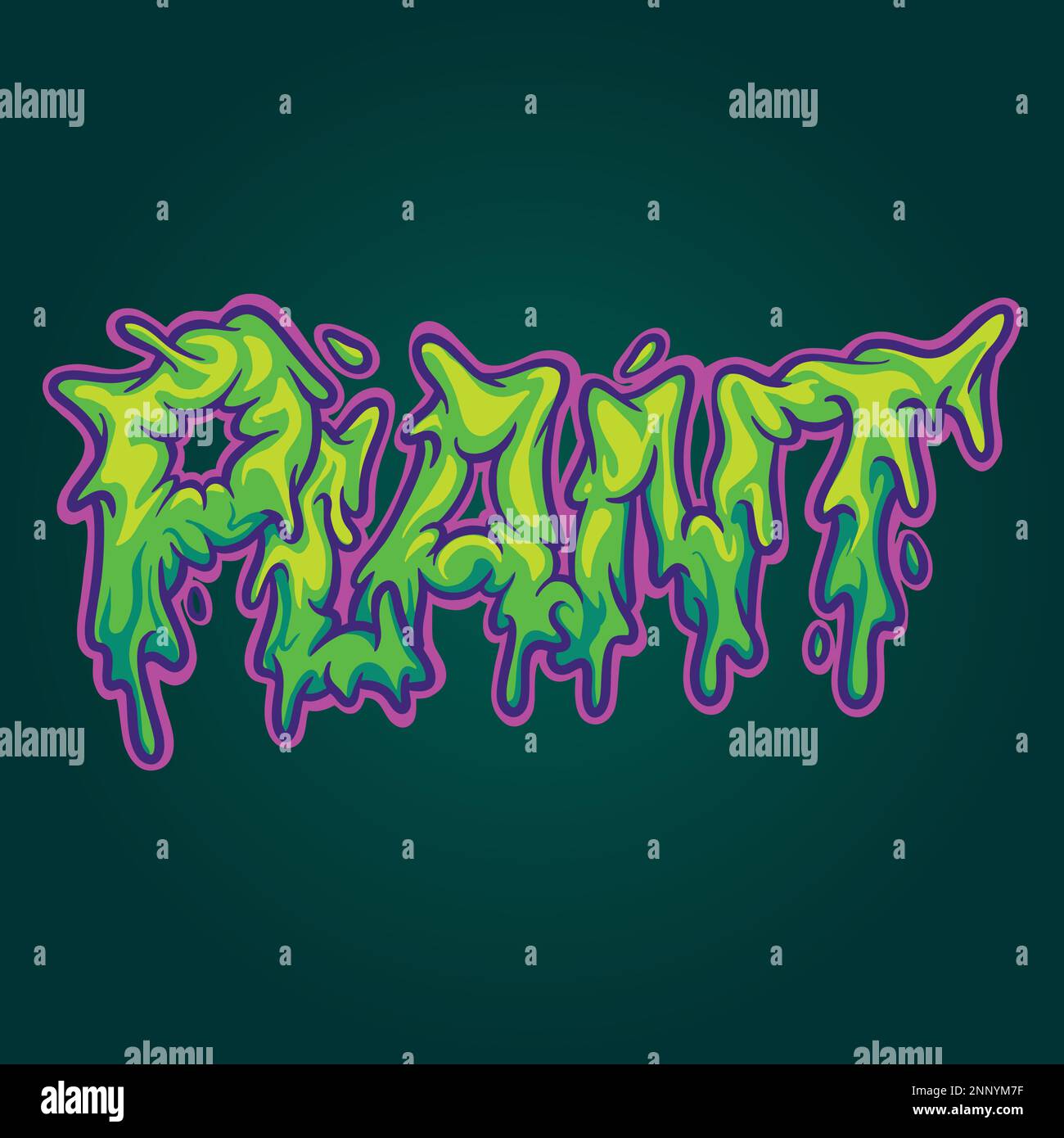 Plant font melted lettering word logo illustrations vector ...