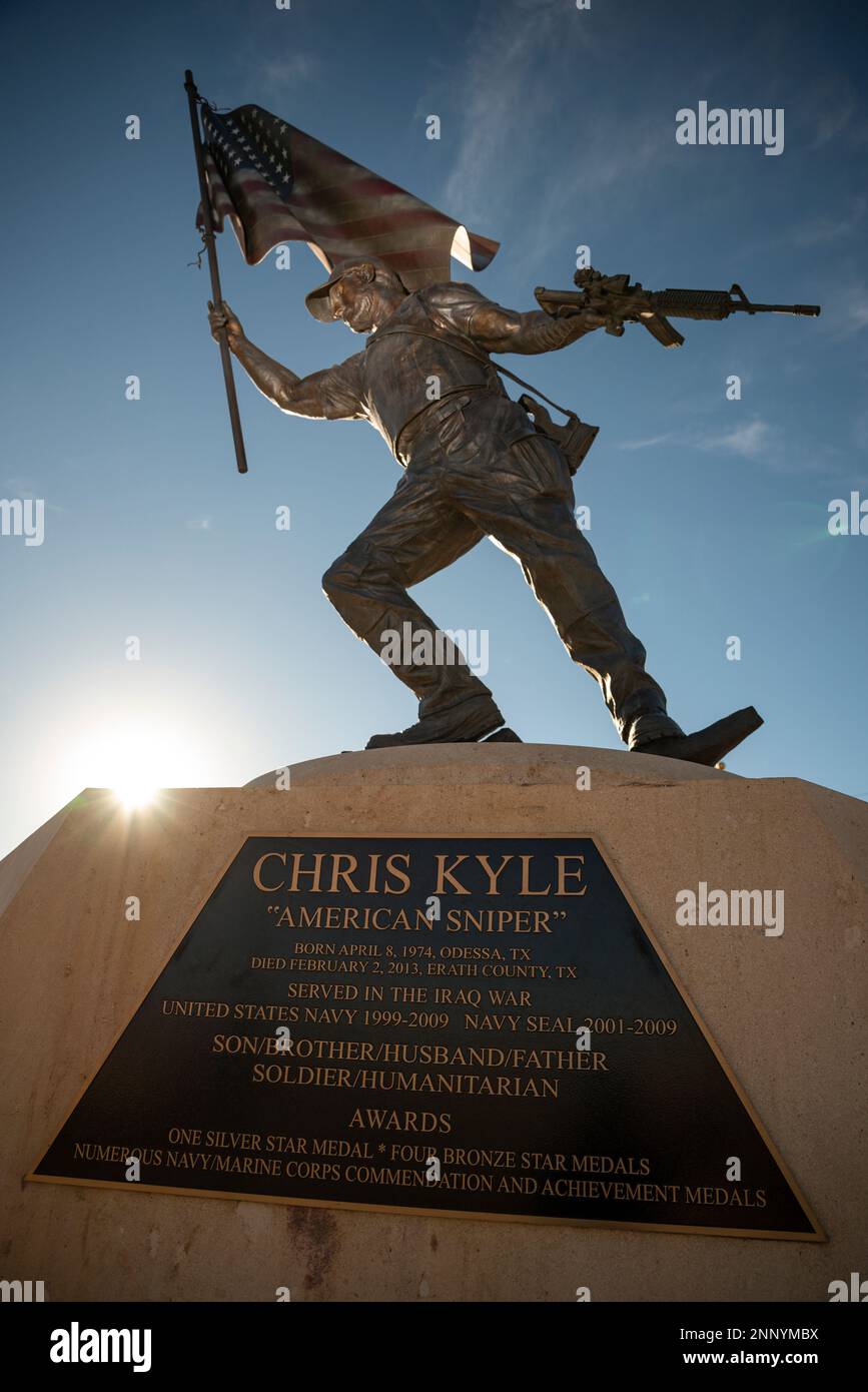 The Chris Kyle Memorial is seen on the eighth anniversary of his death ...