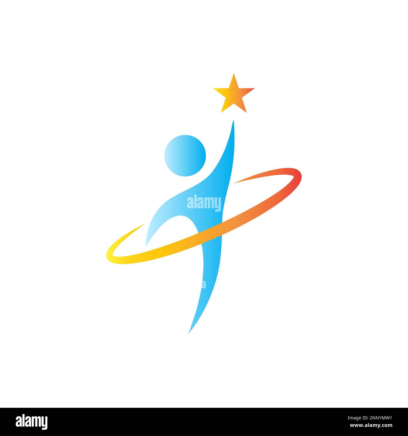 abstract logos of people reaching for stars, reach dreams Stock Vector ...