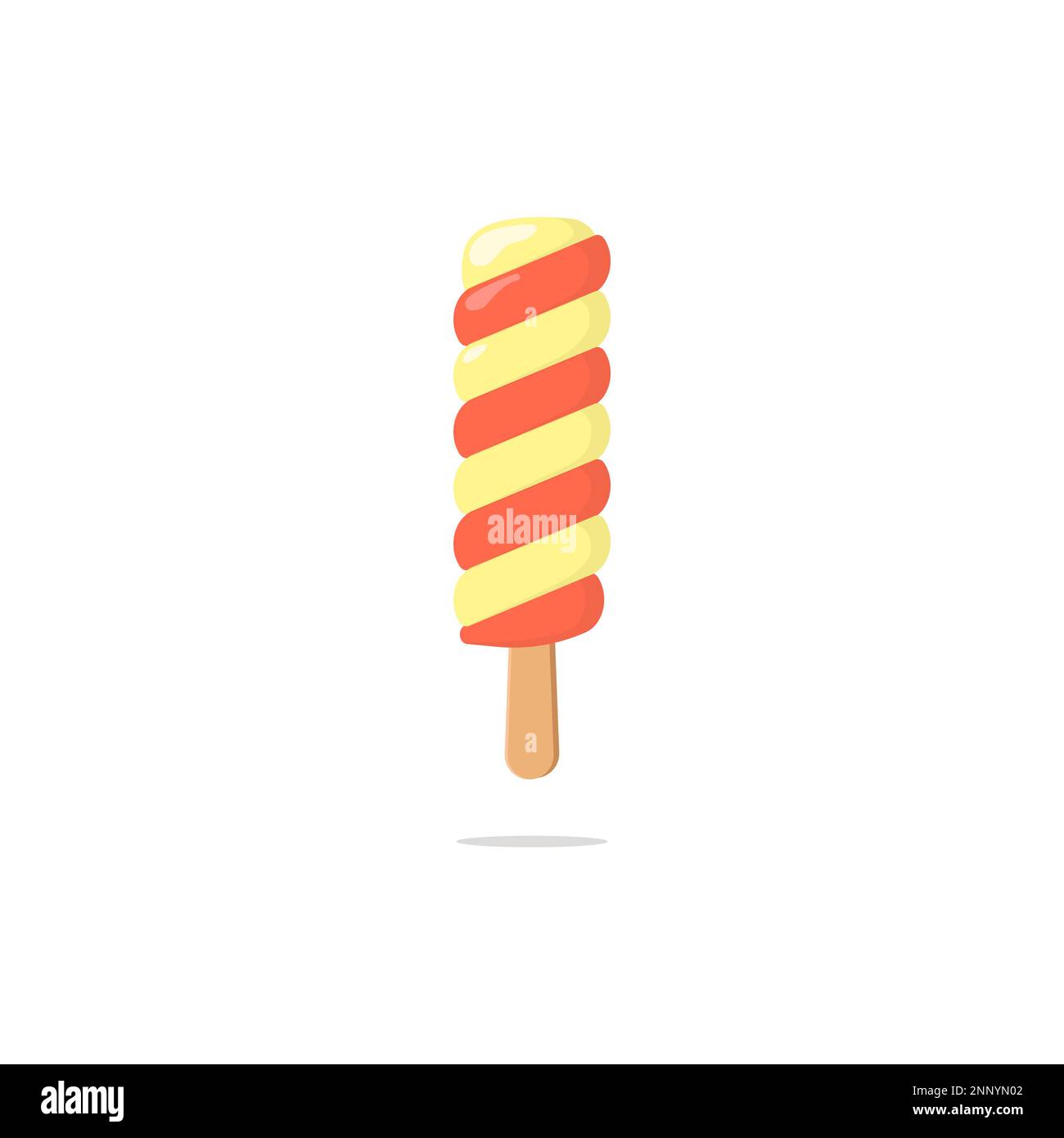 flat design ice cream stick twist sweet fruit taste isolated white ...