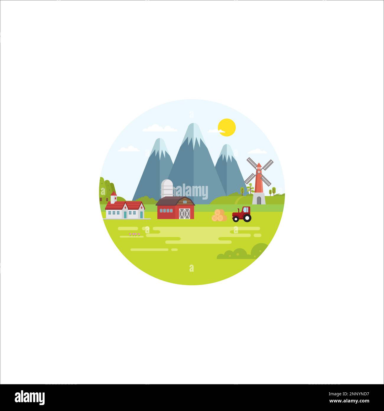 agricultural round emblem logo illustration Stock Vector Image & Art ...
