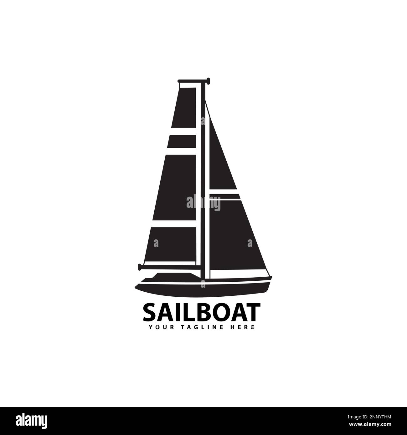 symbol of sailboat silhouette sea transportation design vector Stock ...