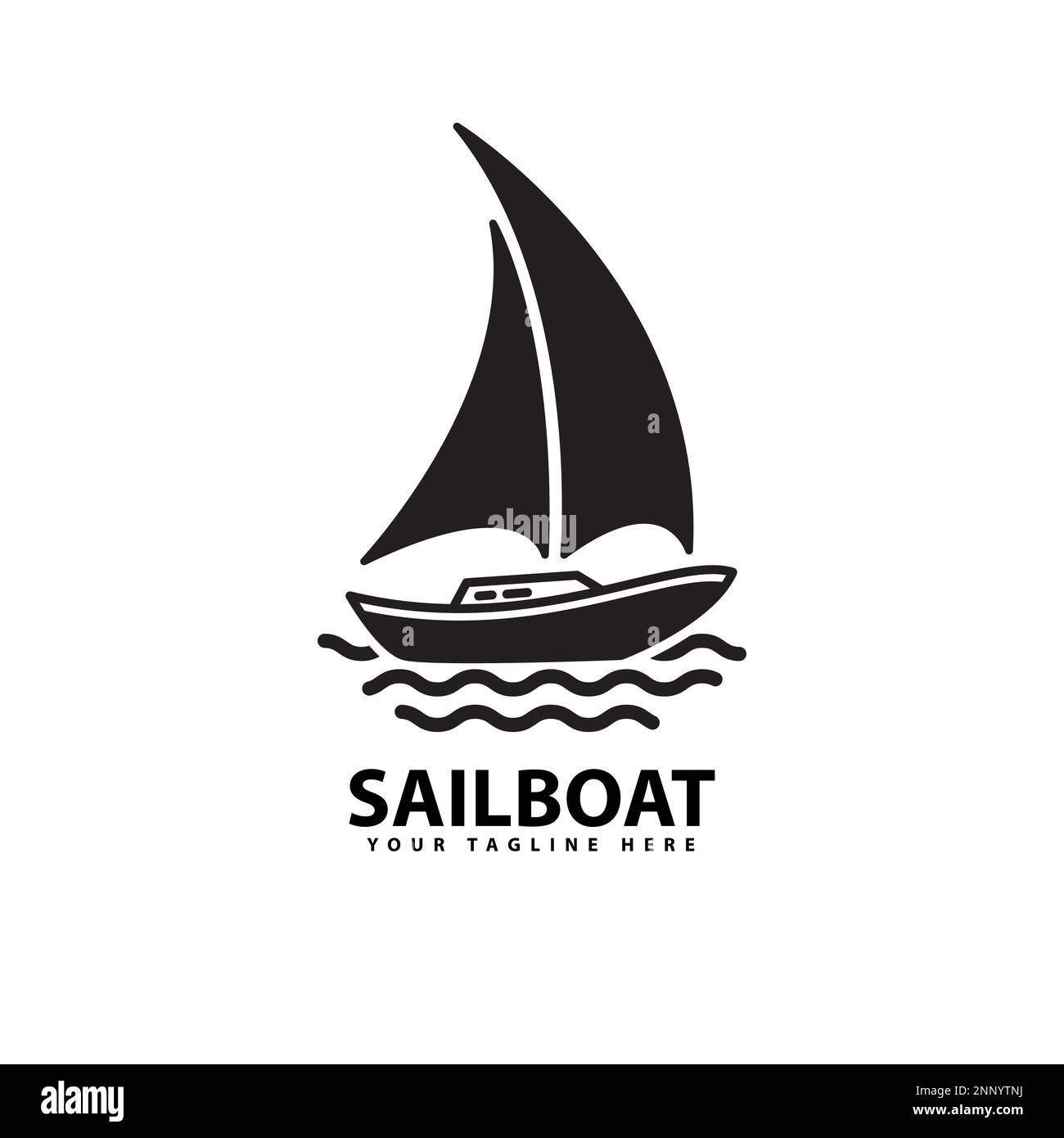 symbol of sailboat silhouette sea transportation design vector Stock ...