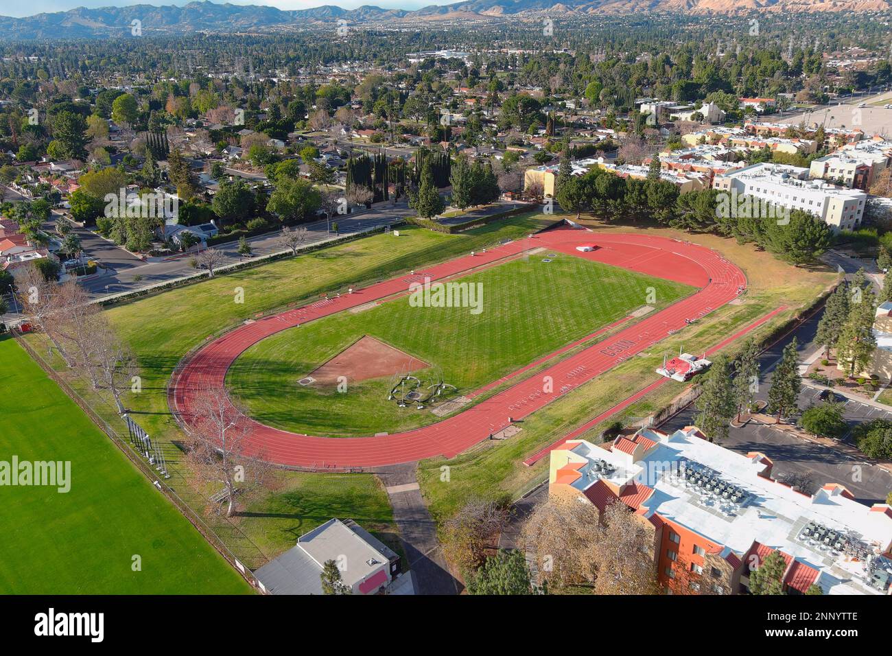 An aerial view of the Matador Track & Field complex on the campus of ...
