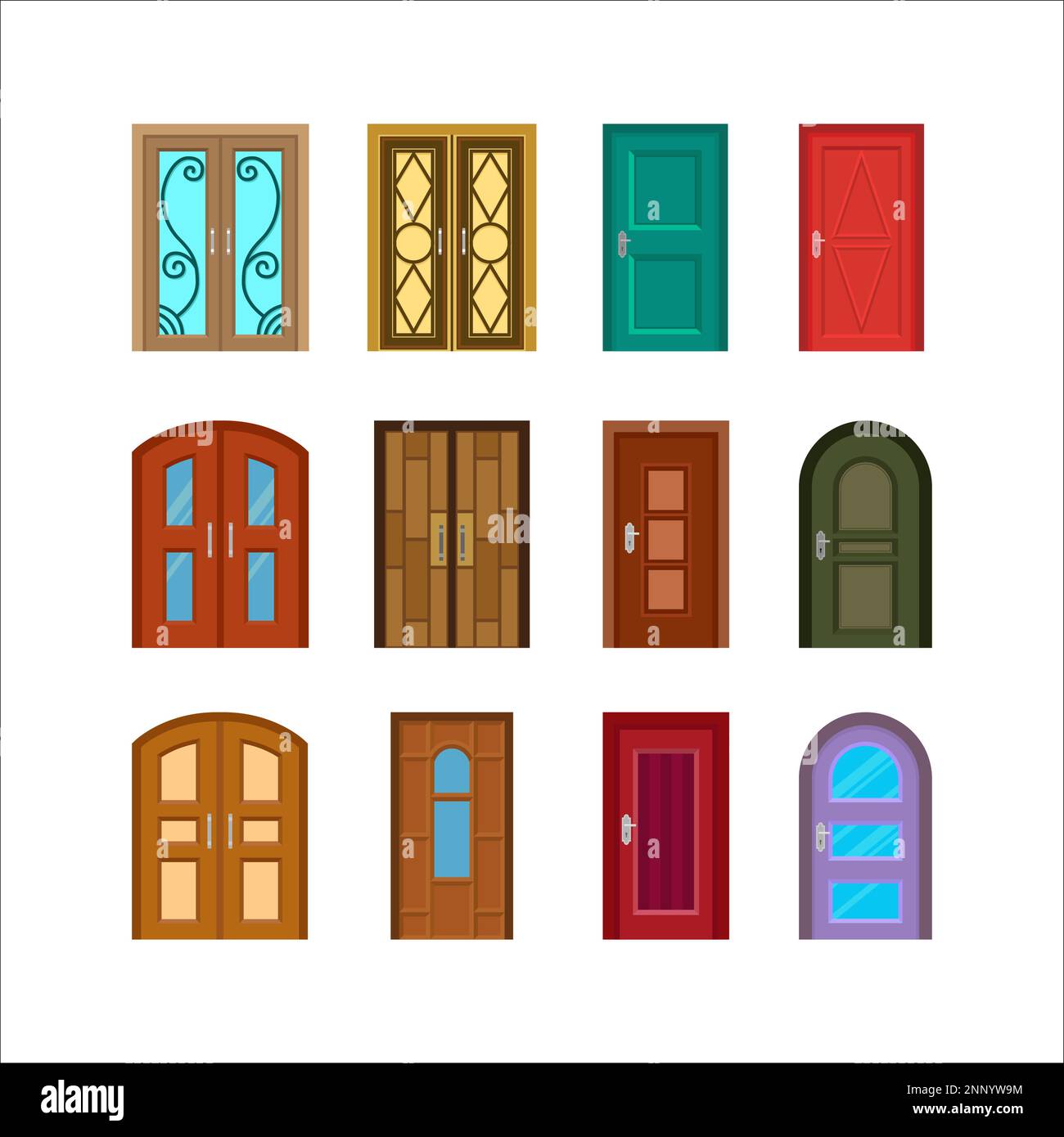 Front house facade doors Stock Vector Images - Alamy
