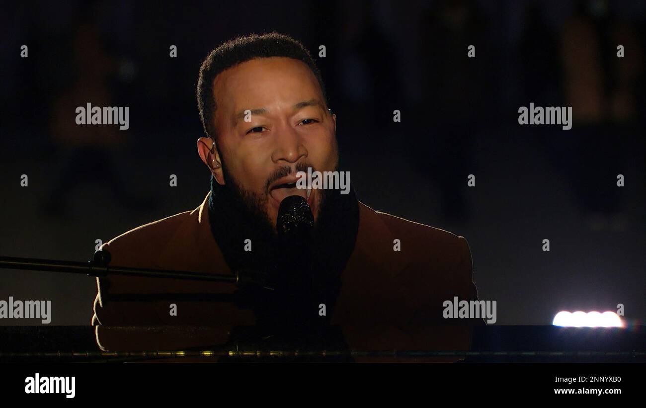 In this image from video, John Legend performs during a Celebrating ...