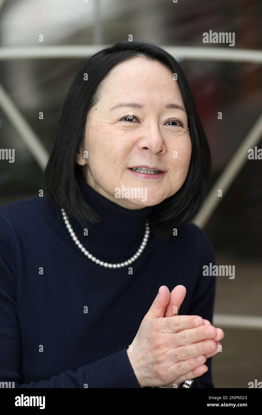A Japanese write Yoko Ogawa is pictured during her interview in Ashiya ...