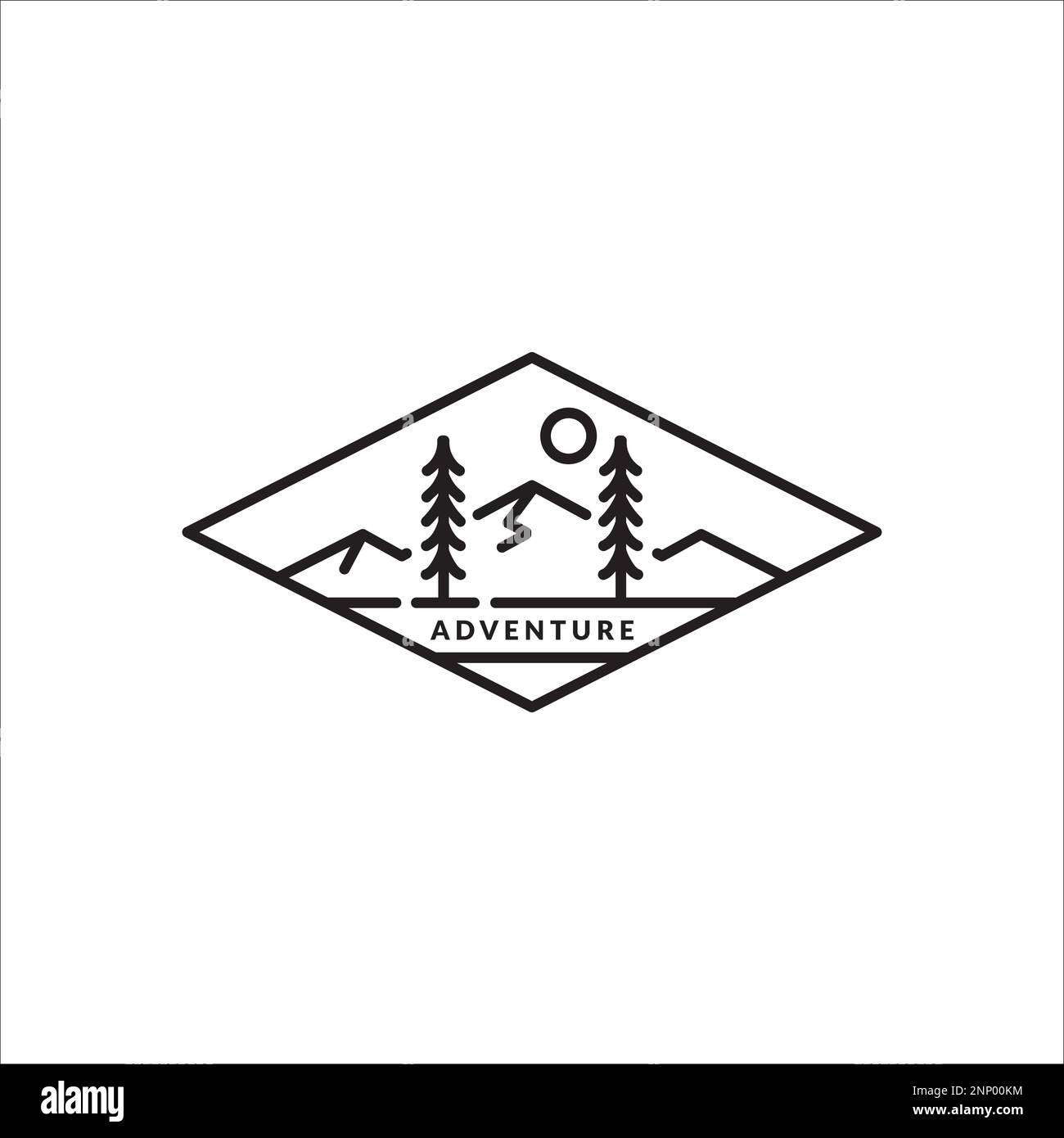 simple mountain emblem monoline logo Stock Vector Image & Art - Alamy