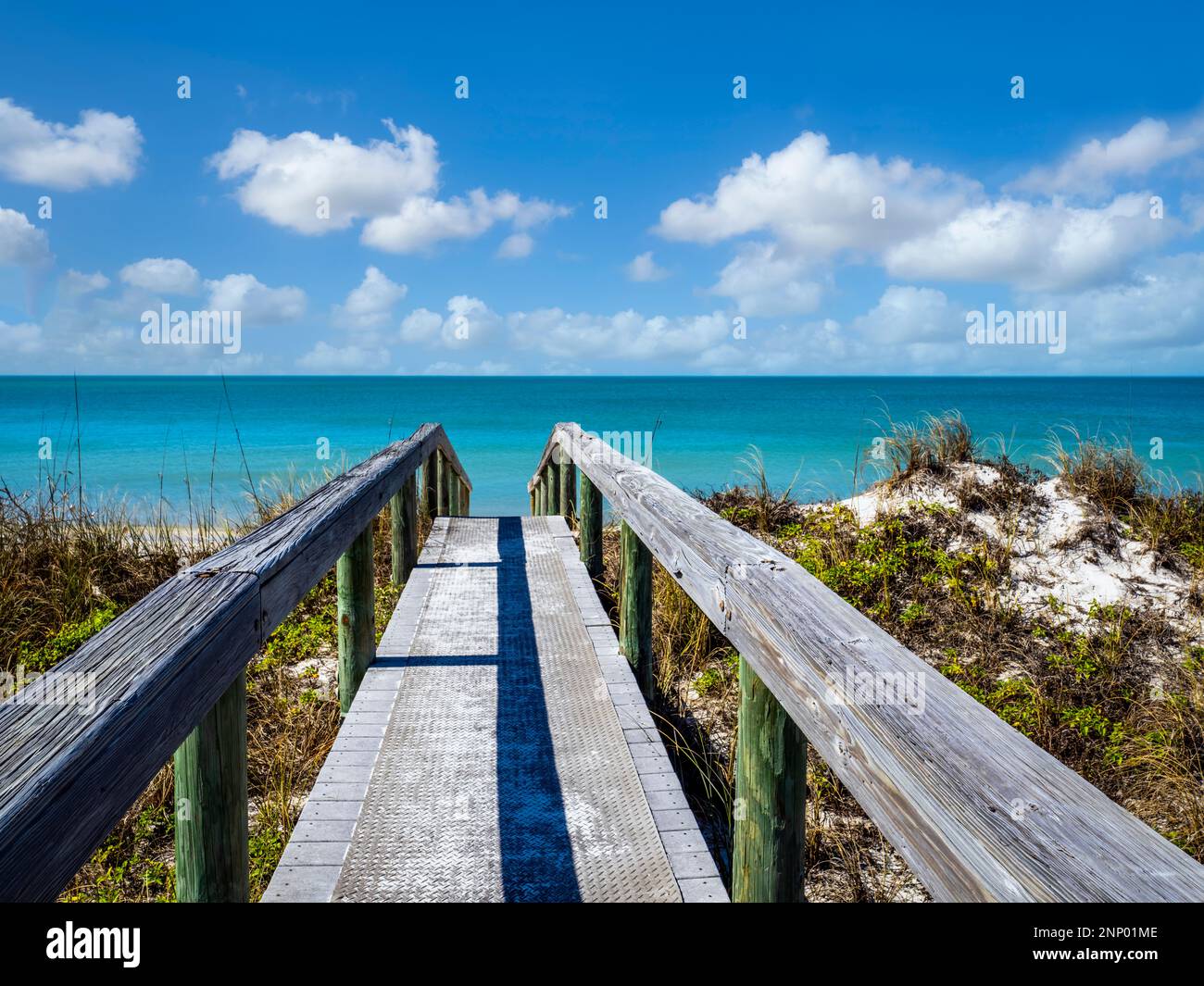 Footpath to beach of Gulf of Mexico, Pass-A-Grill, Florida, USA Stock ...