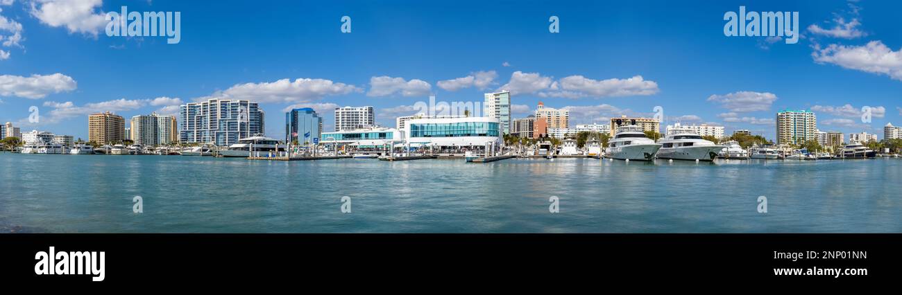 Skyline of Sarasota from Bayfront Park, Florida, USA Stock Photo - Alamy