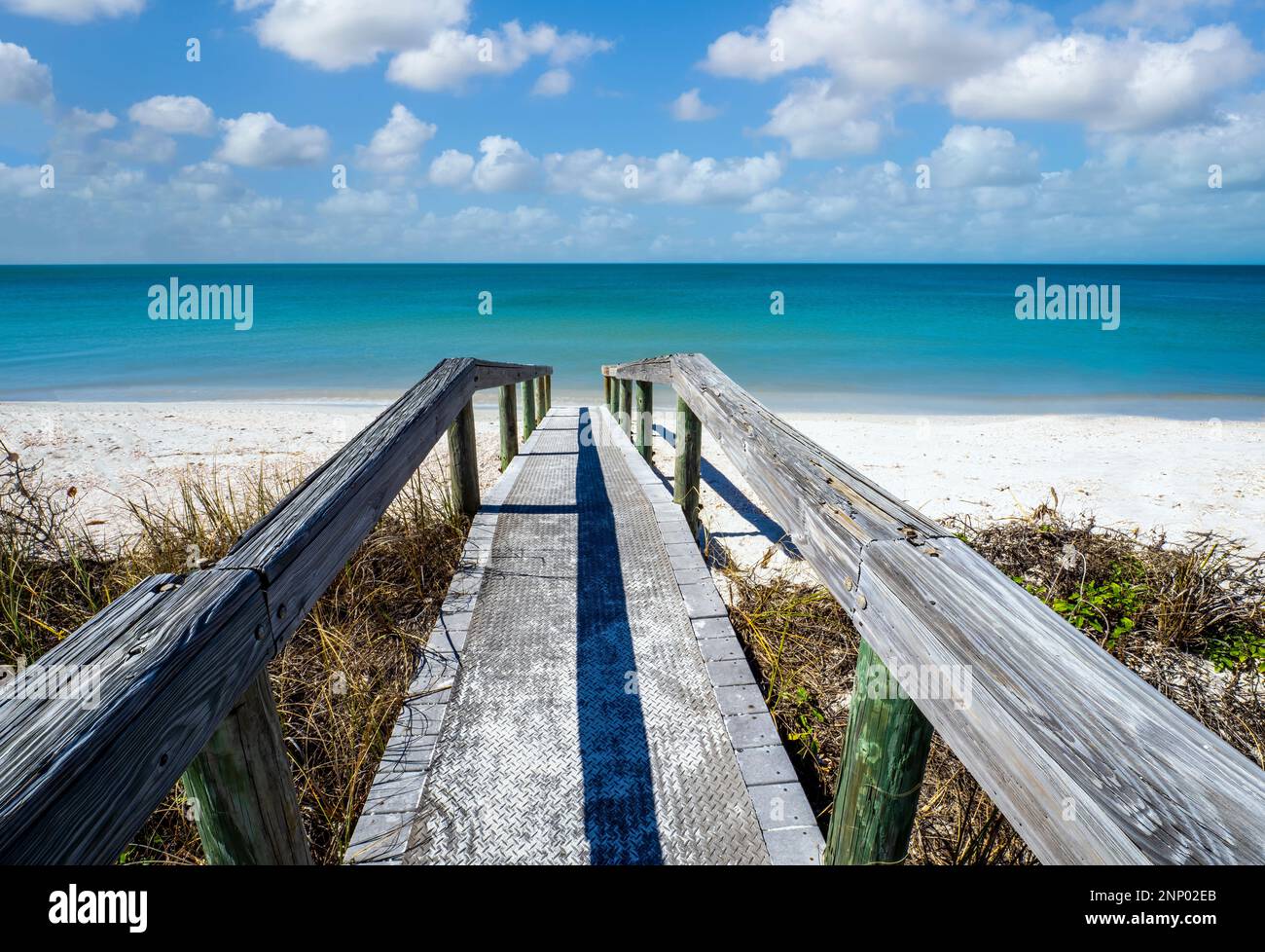 Footpath to beach of Gulf of Mexico, Pass-A-Grill, Florida, USA Stock ...