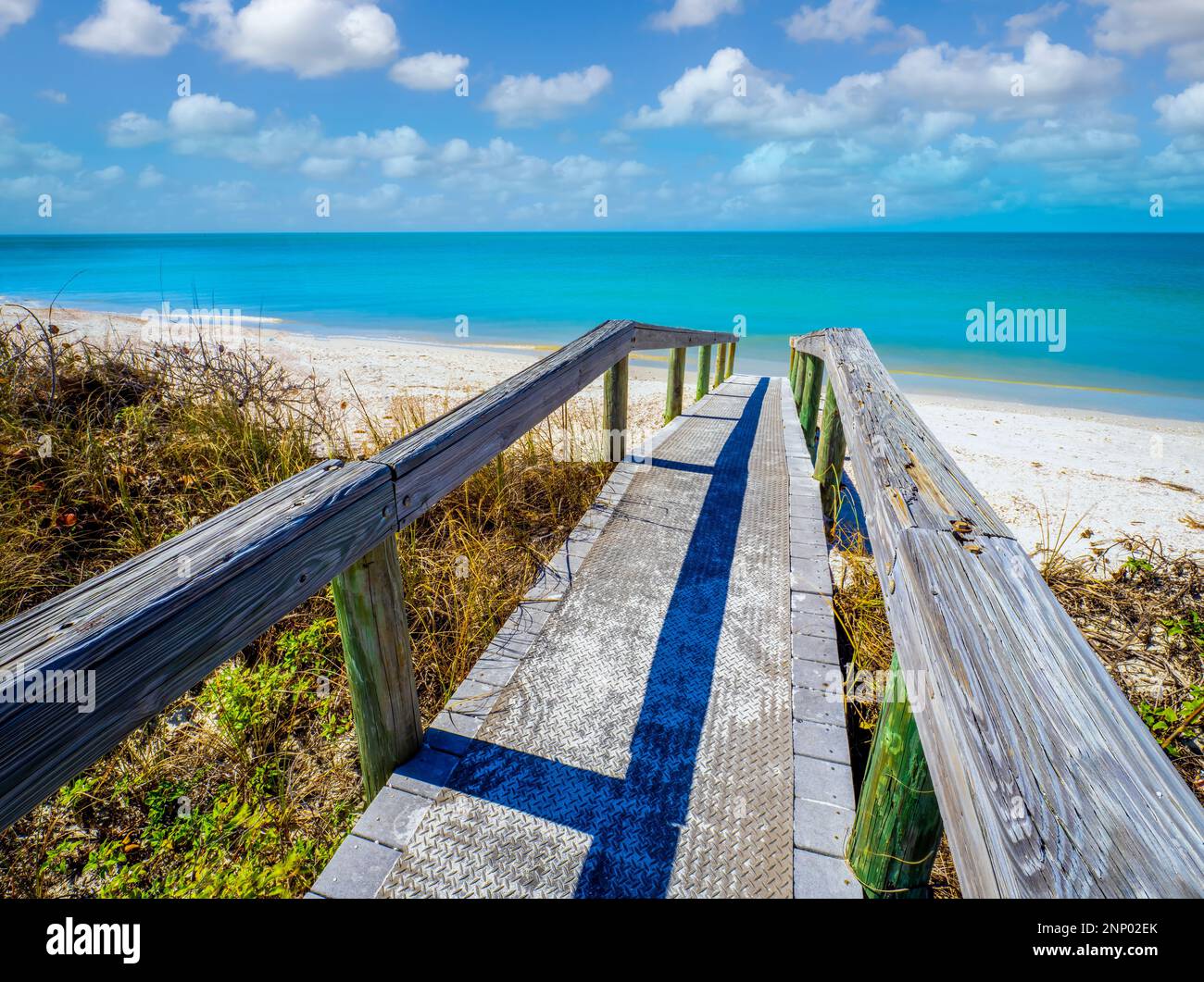 Footpath to beach of Gulf of Mexico, Pass-A-Grill, Florida, USA Stock ...