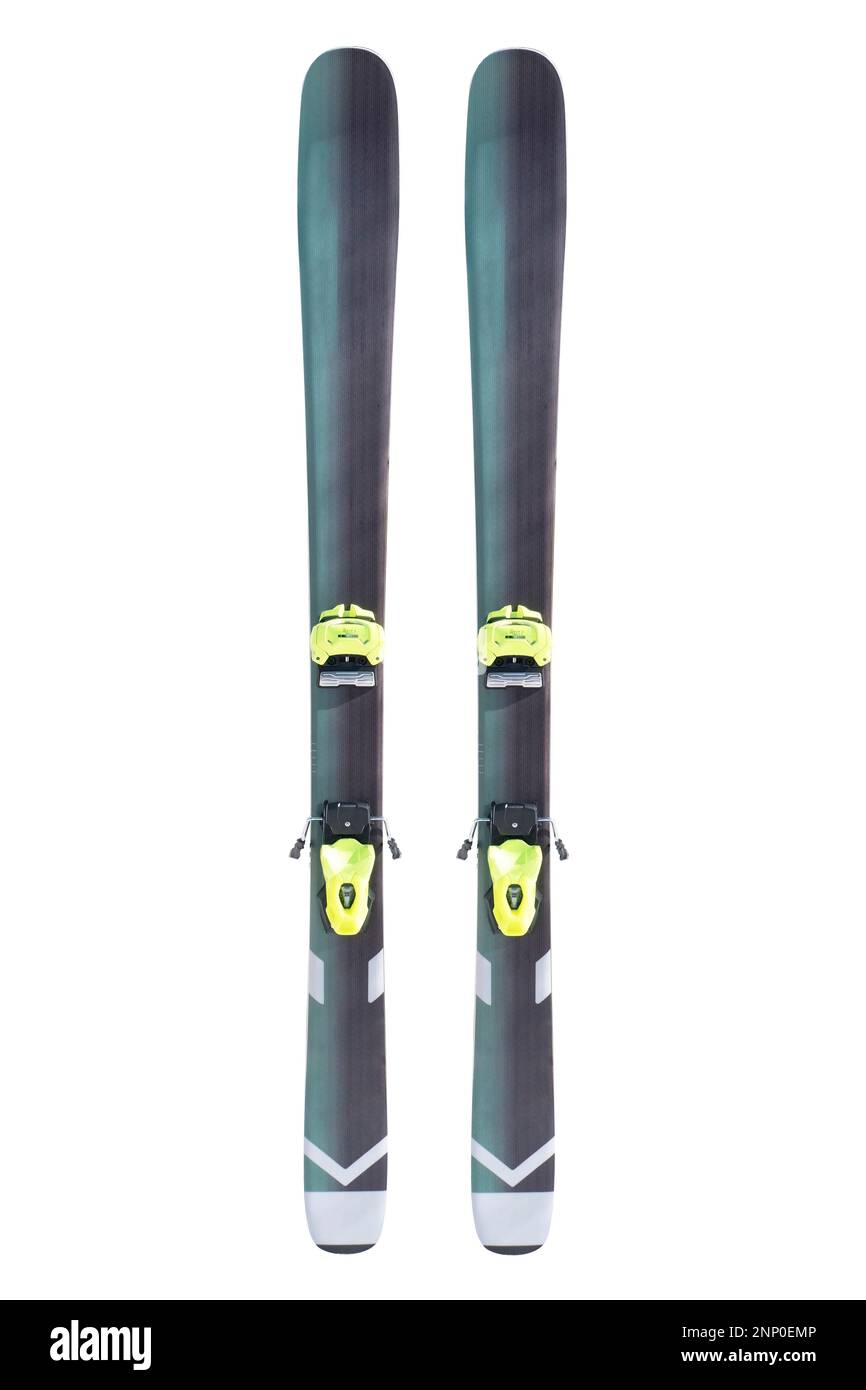 Pair of alpine skis isolated on white background. Sport equipment for ...