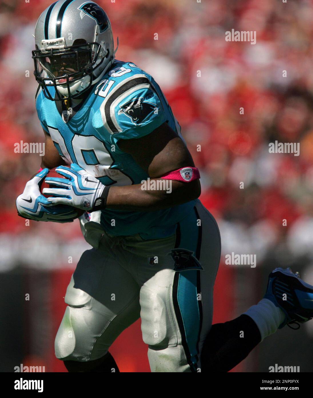 18 October 2009: Jonathan Stewart (28) of the Panthers runs for a ...