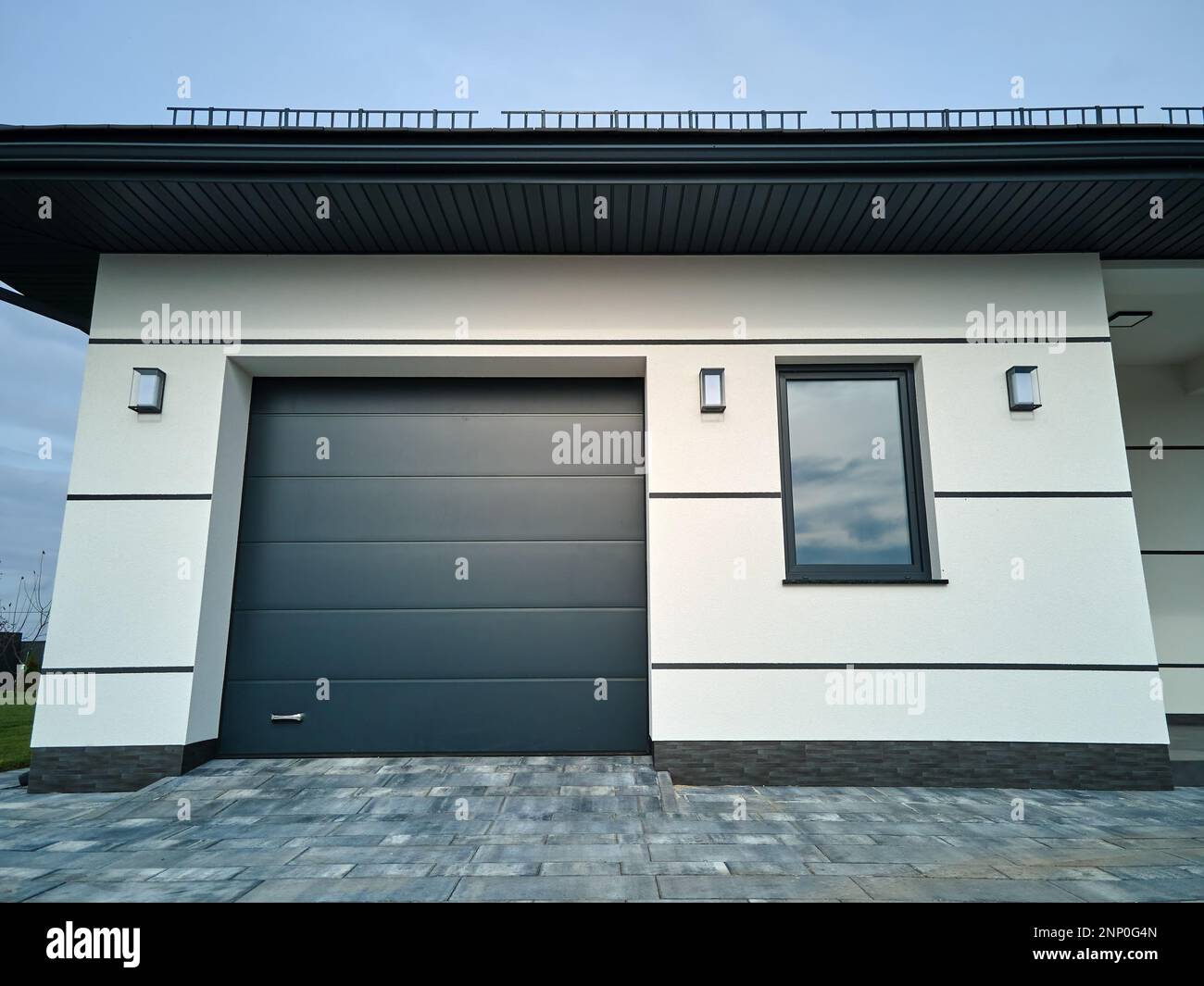 Automatic electric roll-up commercial garage gate or push-up door in ...