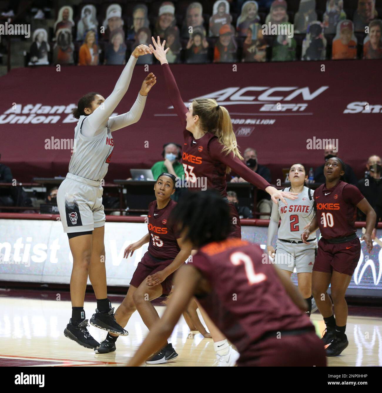 North Carolina State's Camille Hobby (41) shoots a three-point basket ...