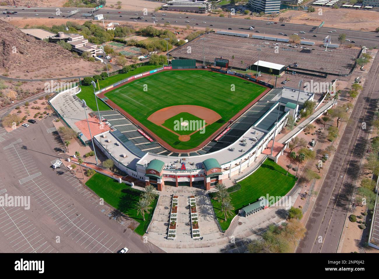An aerial view of Tempe Diablo Stadium, Tuesday, Jan. 26 2021, in Tempe ...