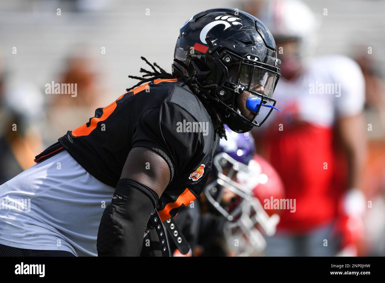 Cincinnati offensive lineman James Hudson III during practice for the ...