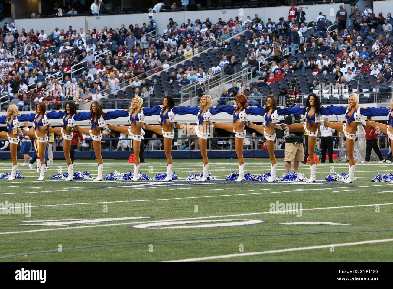 19 December 2010: The kick line of the Dallas Cowboys cheerleaders. The ...